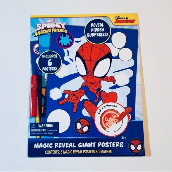 Spiderman | Toys | Marvel Spidey Color Reveal Giant Posters Markers Set ...